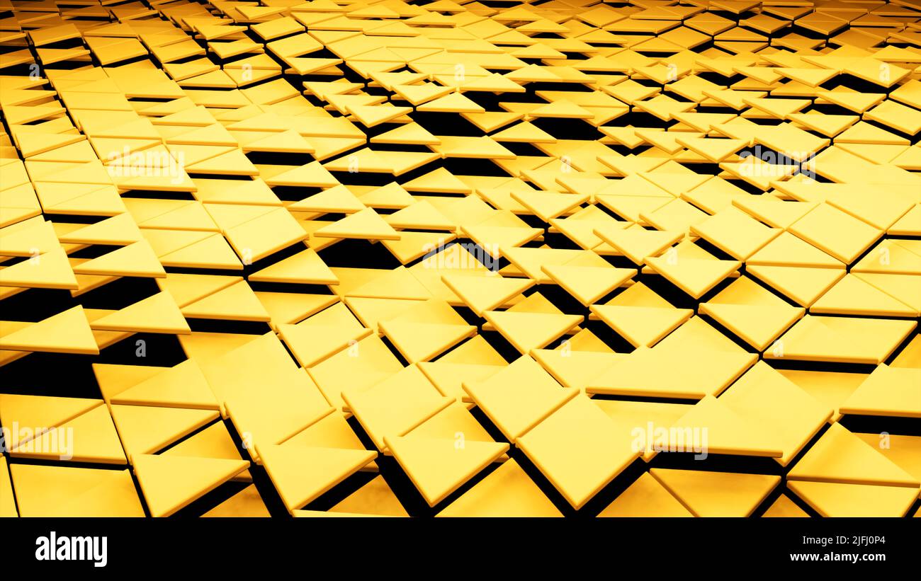 Surface of 3d triangles moving in waves. Design. Wave oscillations on ...