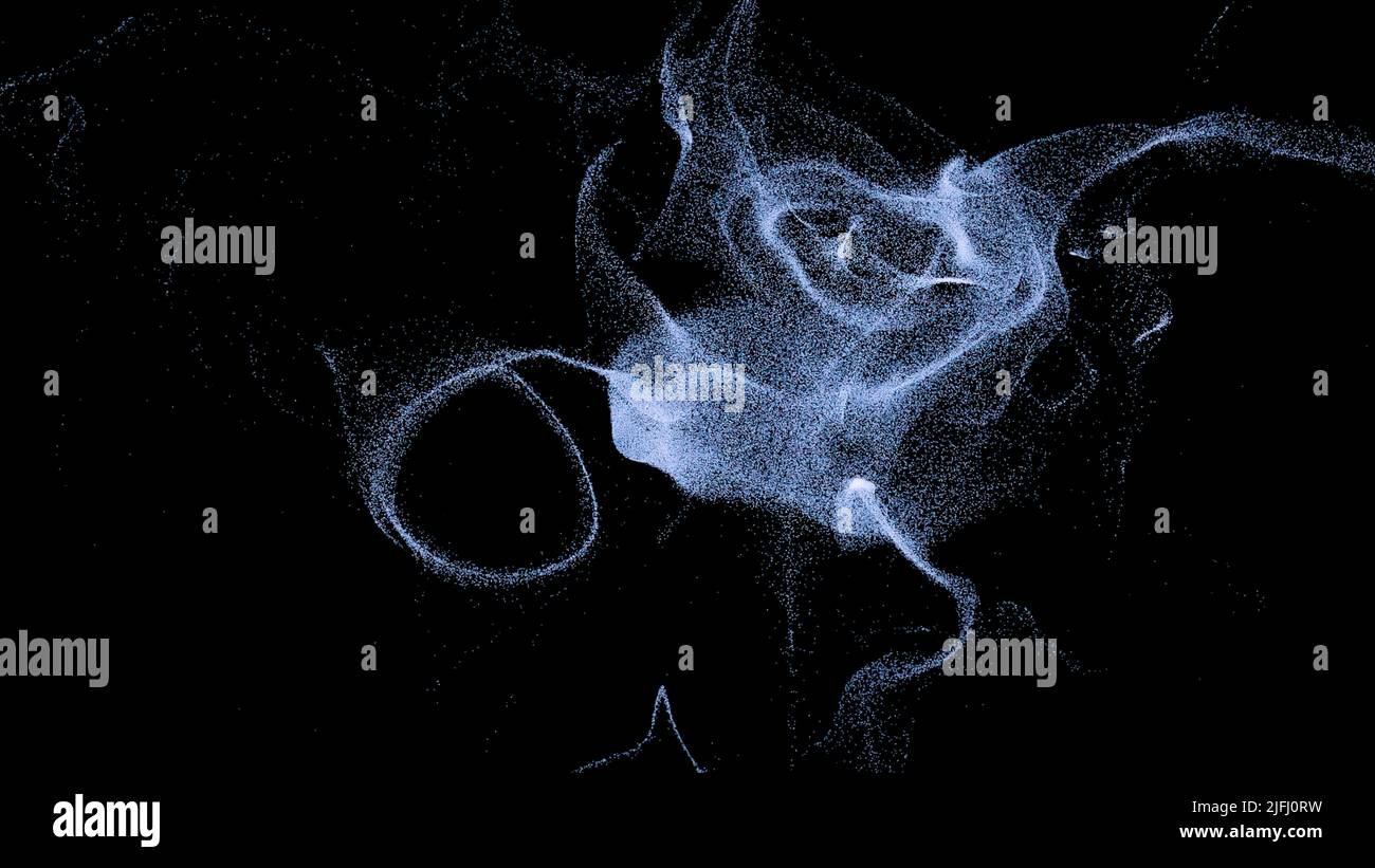 Dark background.Design.Blue sand in the animation that will create ...