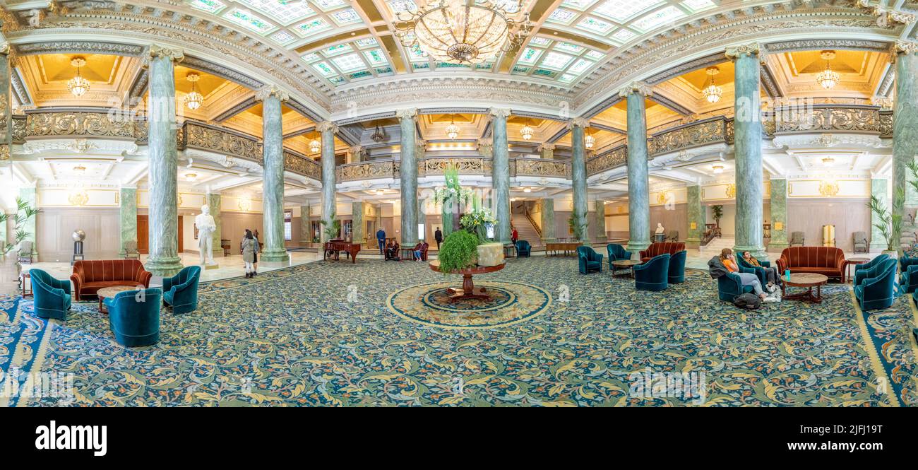 Salt Lake City, Utah - May 28, 2022: inside the Hotel Utah. The first ...