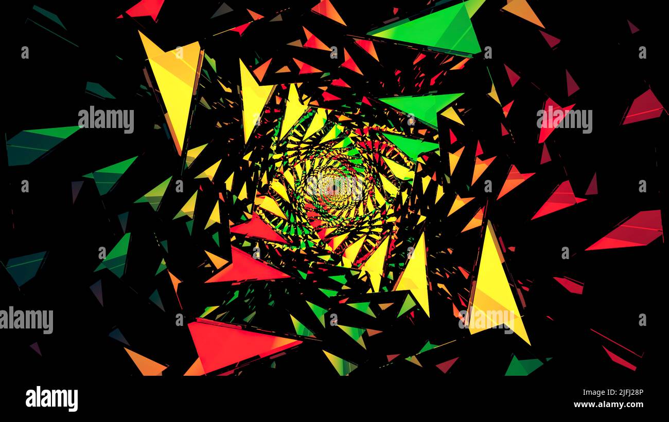 Abstract animated background with twisting colorful arrows, seamless ...