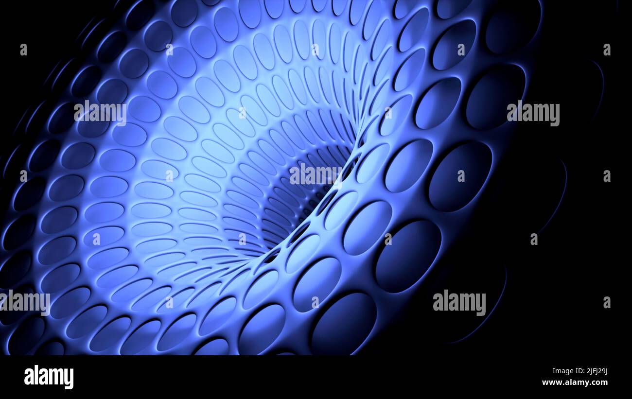 Abstract blue wormhole or black hole spreading texture with round ...