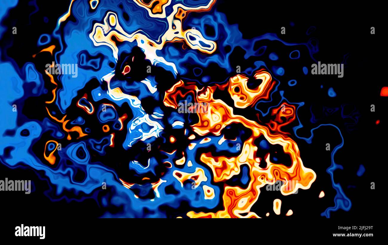 Abstract molten liquid transforming in slow motion. Motion. Sticky ...