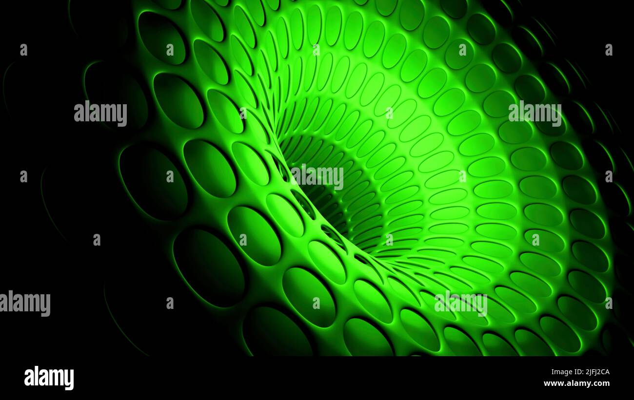 Abstract green wormhole or black hole absorbing texture with round ...