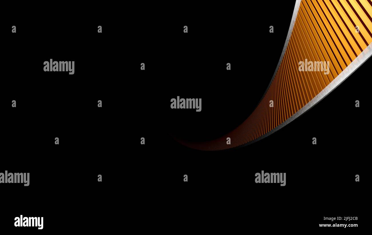 Abstract spiral shaped wide stripe with silver edges spinning with ...