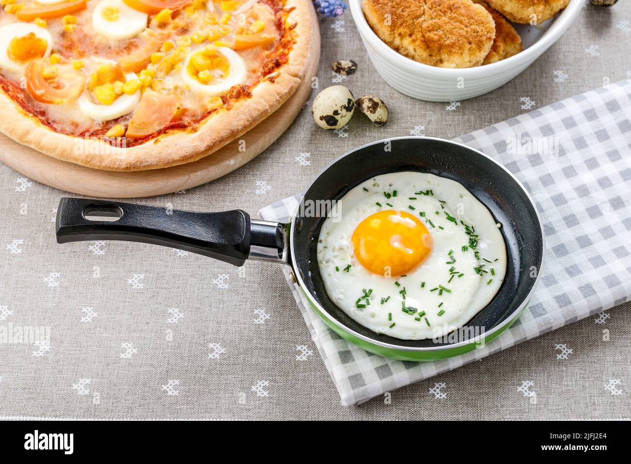 Fried egg dish. Breakfast dish Stock Photo - Alamy