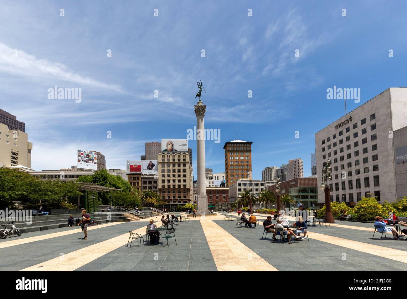 San Francisco, June 7, 2022: view to Union Square in the heart of San ...