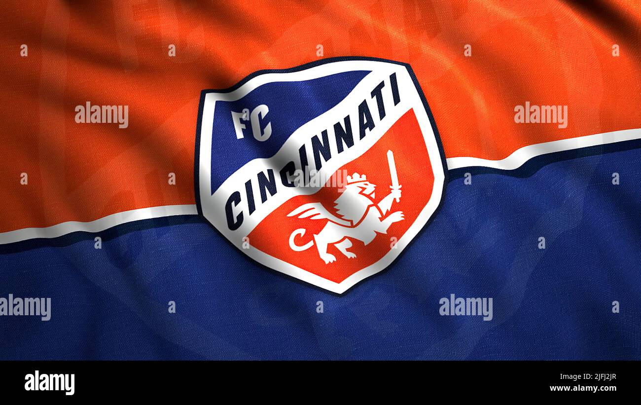 Football Club Cincinnati realistic emblem. Motion. FC Cincinnati ...