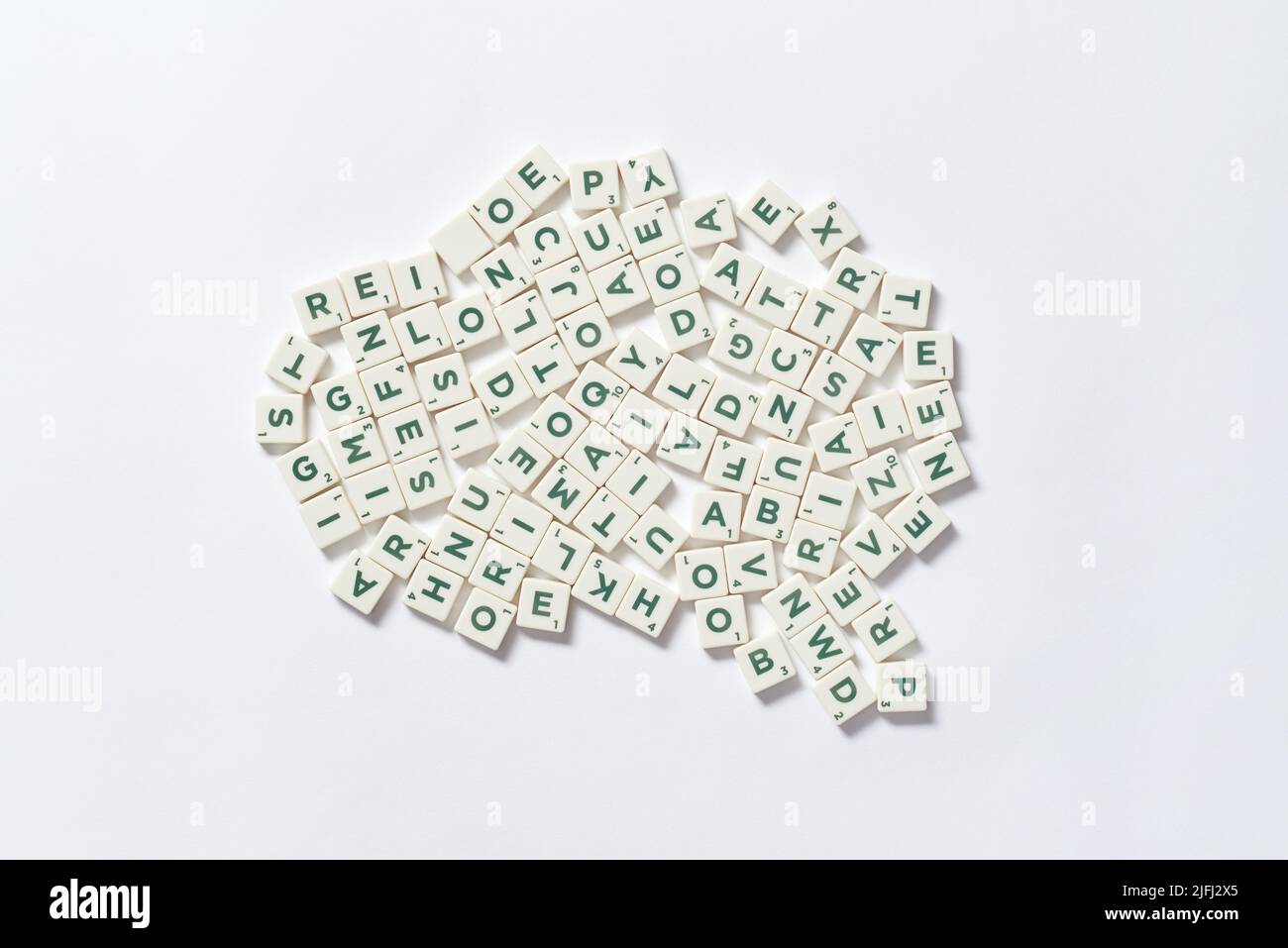 Scrabble tiles collection on white background Stock Photo - Alamy