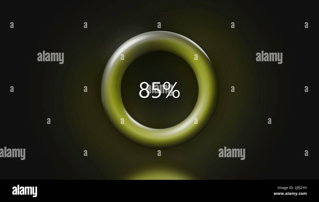 Neon colour circle counter on black background with counting from 0 to ...