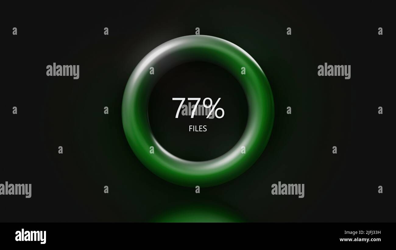 Neon colour circle counter on black background with counting from 0 to ...