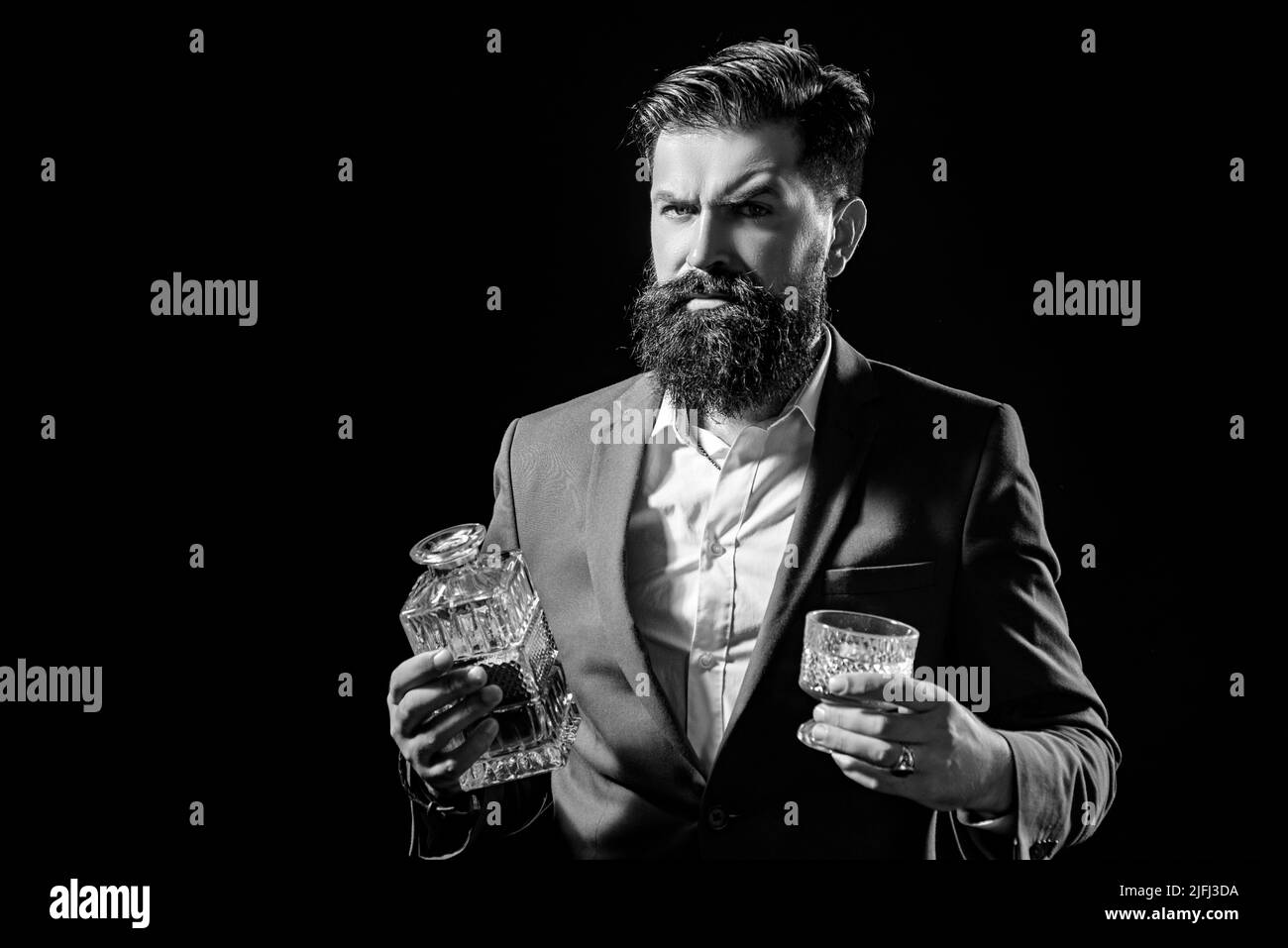 Vintage whisky bottle Black and White Stock Photos & Images - Alamy