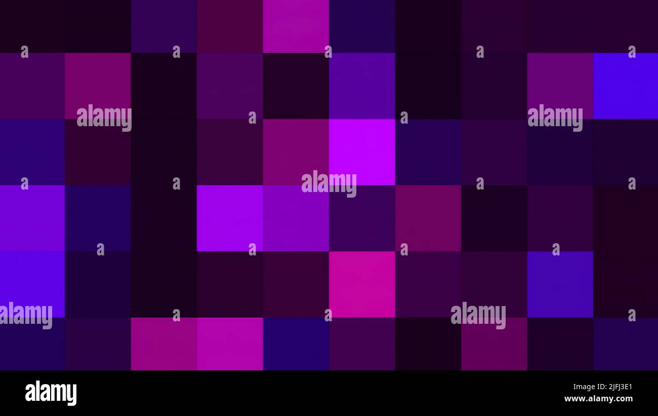 Flickering squares background, seamless loop animation. Motion. Different tones of purple color ...