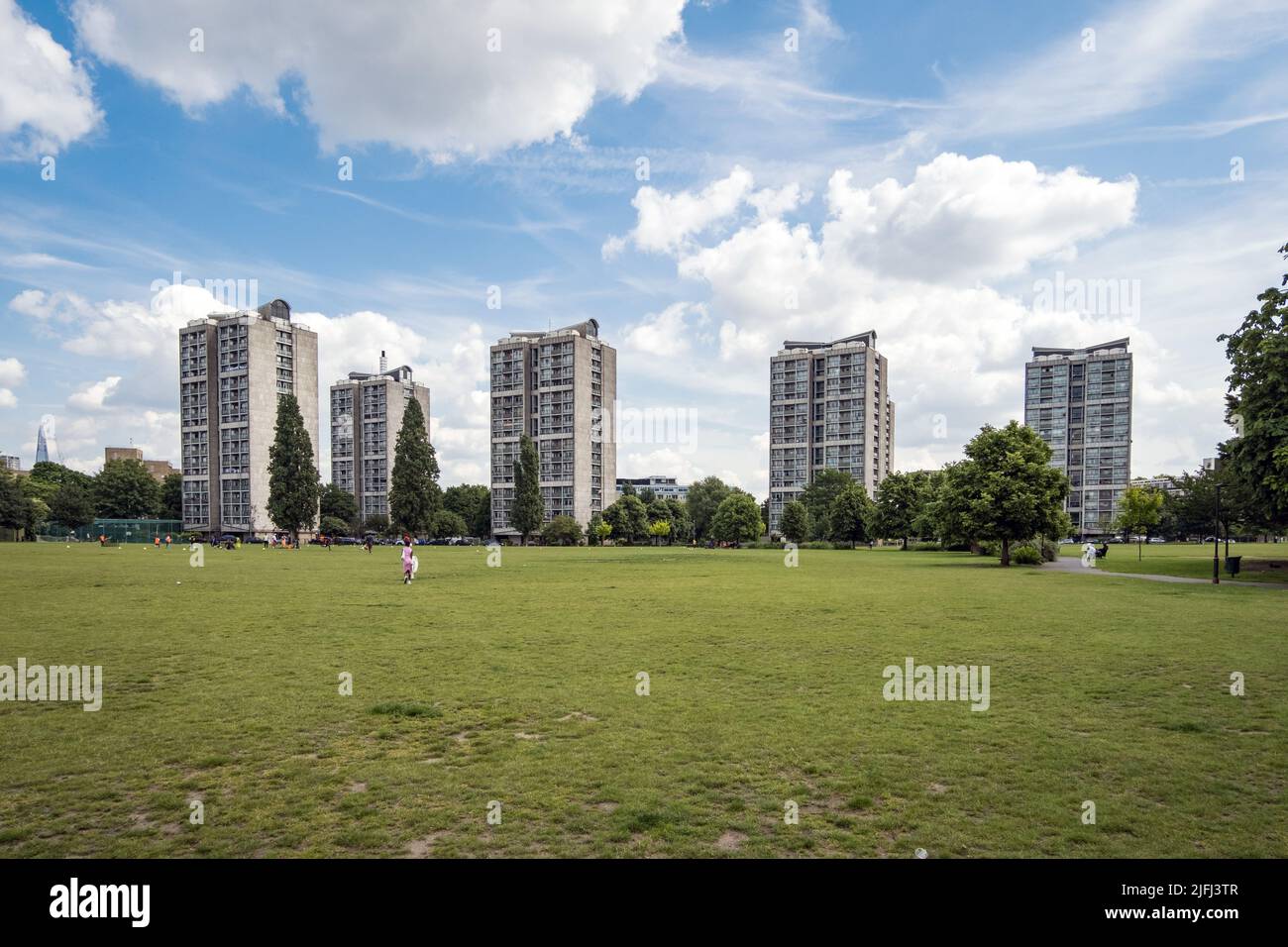 High Rise Tower Blocks on the Brandon Estate, view from Kennington Park ...