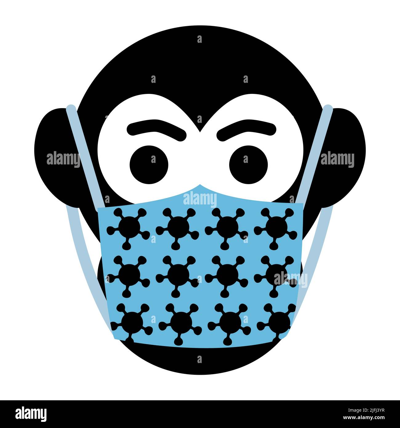 Monkeypox virus outbreak icon. Gorilla in face mask. Health monkey pox ...