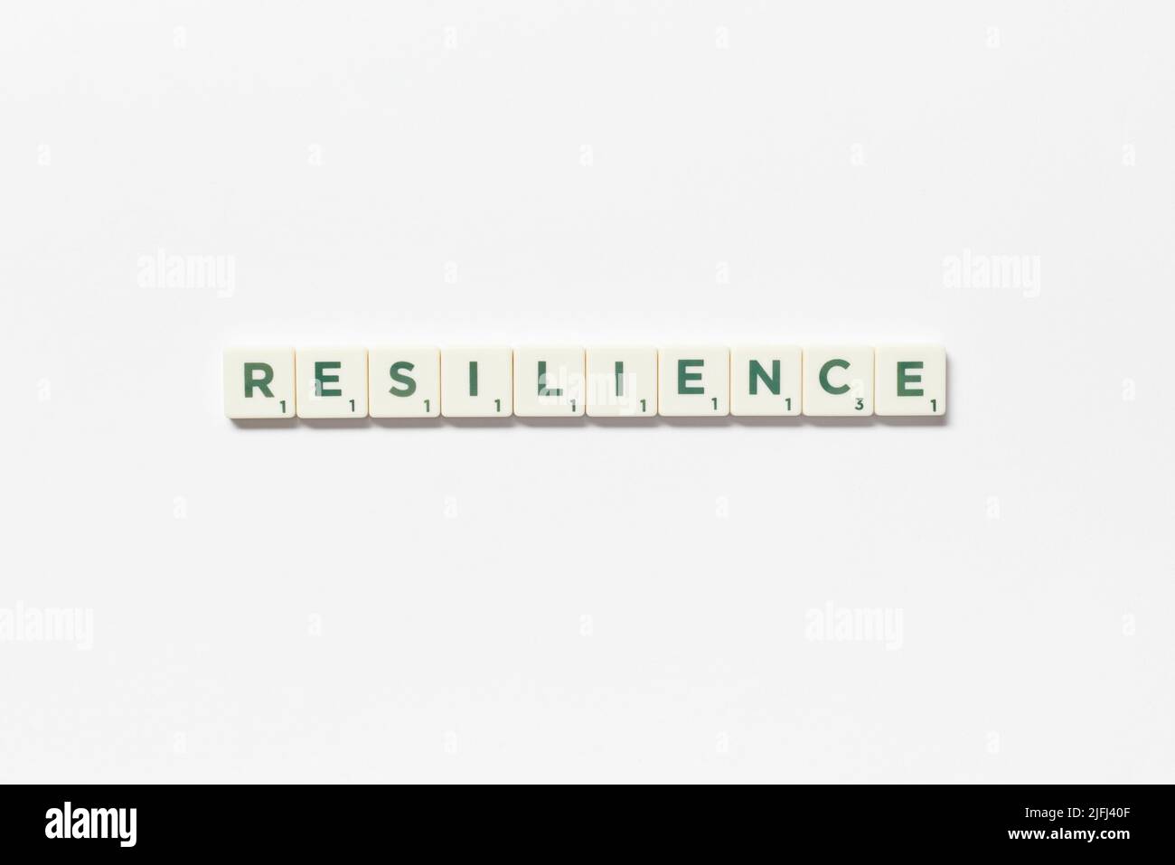 Resilience formed of scrabble tiles on white background Stock Photo - Alamy