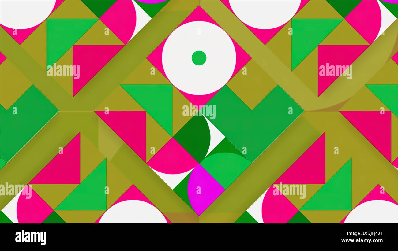 Flat figures transforming and changing color, seamless loop. Motion ...