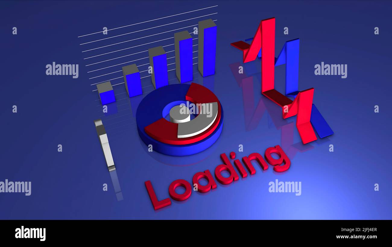 Abstract graphs and loading inscription. Motion. Round shaped diagram ...