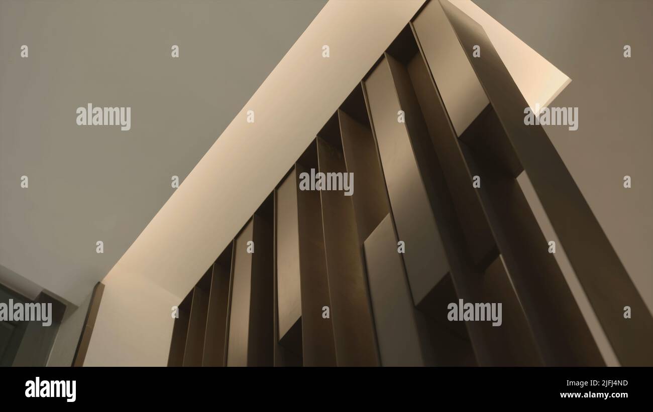 Bottom view of an unusual interior architecture. Stock footage. View ...