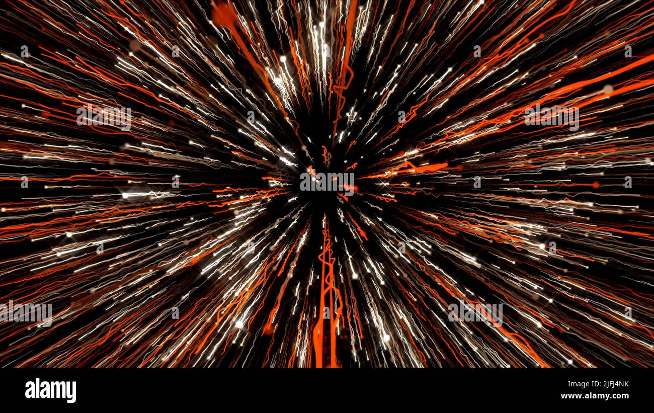 Abstract fireworks explode in the dark sky. Motion. Festive background ...