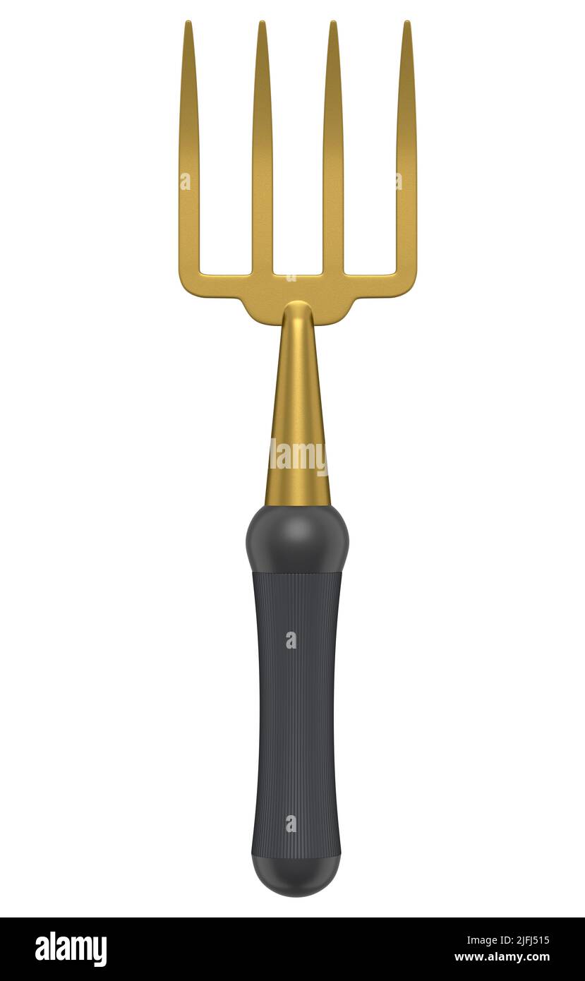 Garden pitchfork or fork with wooden handle for harvesting hay isolated ...