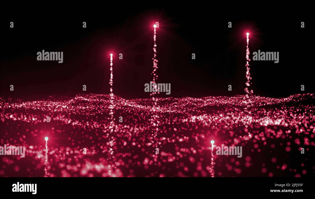 Glitter Pink Particles Abstract Background Flickering Particles With Bokeh Effect Motion