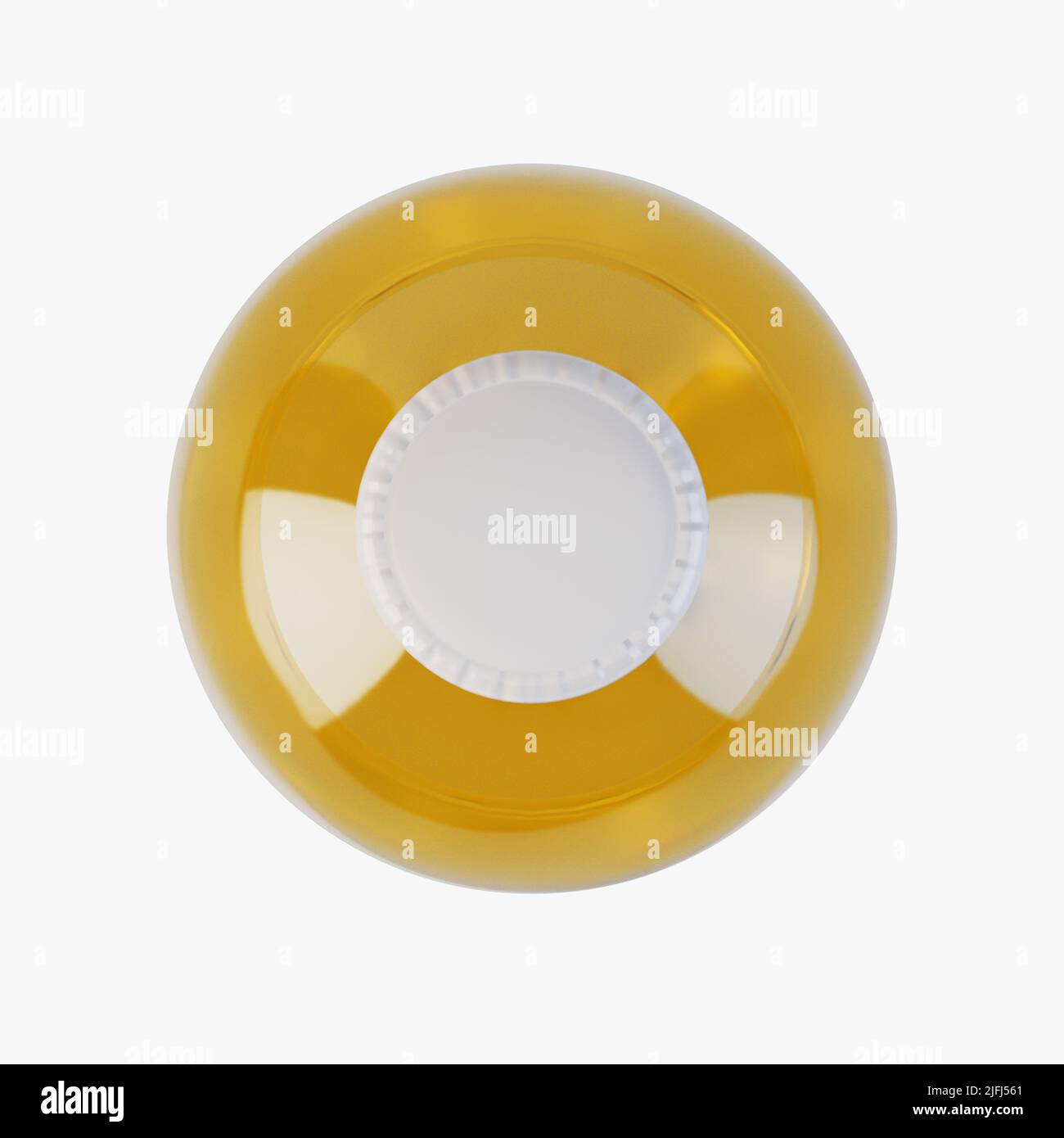 An irregular shaped plastic two liter orange soda bottle on an isolated ...