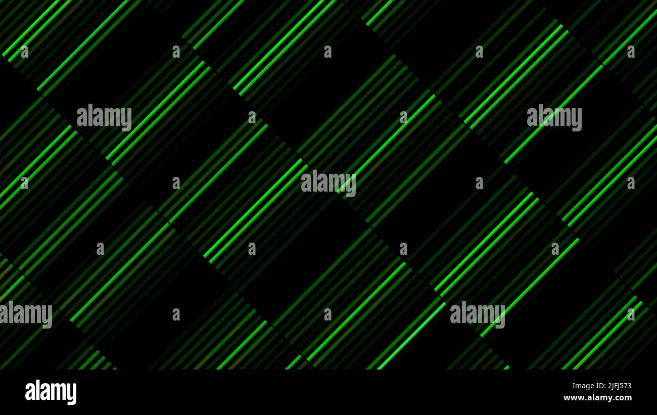 Abstract shimmering green lines on a black background, seamless loop ...