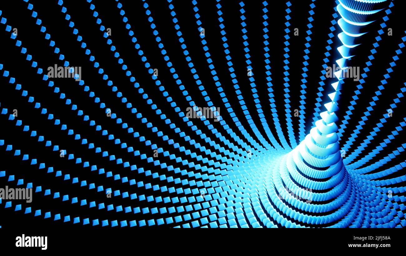 Abstract motion background of spinning spheres forming swirl, seamless ...