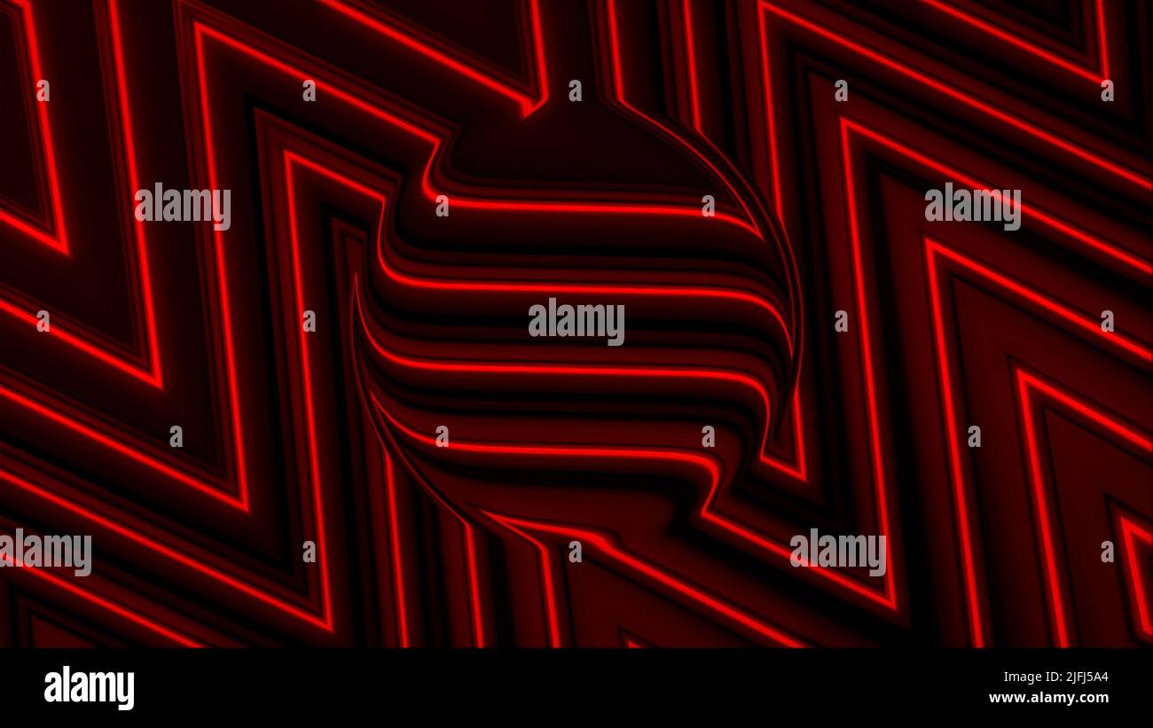 Abstract red striped background with a sphere, seamless loop. Motion ...