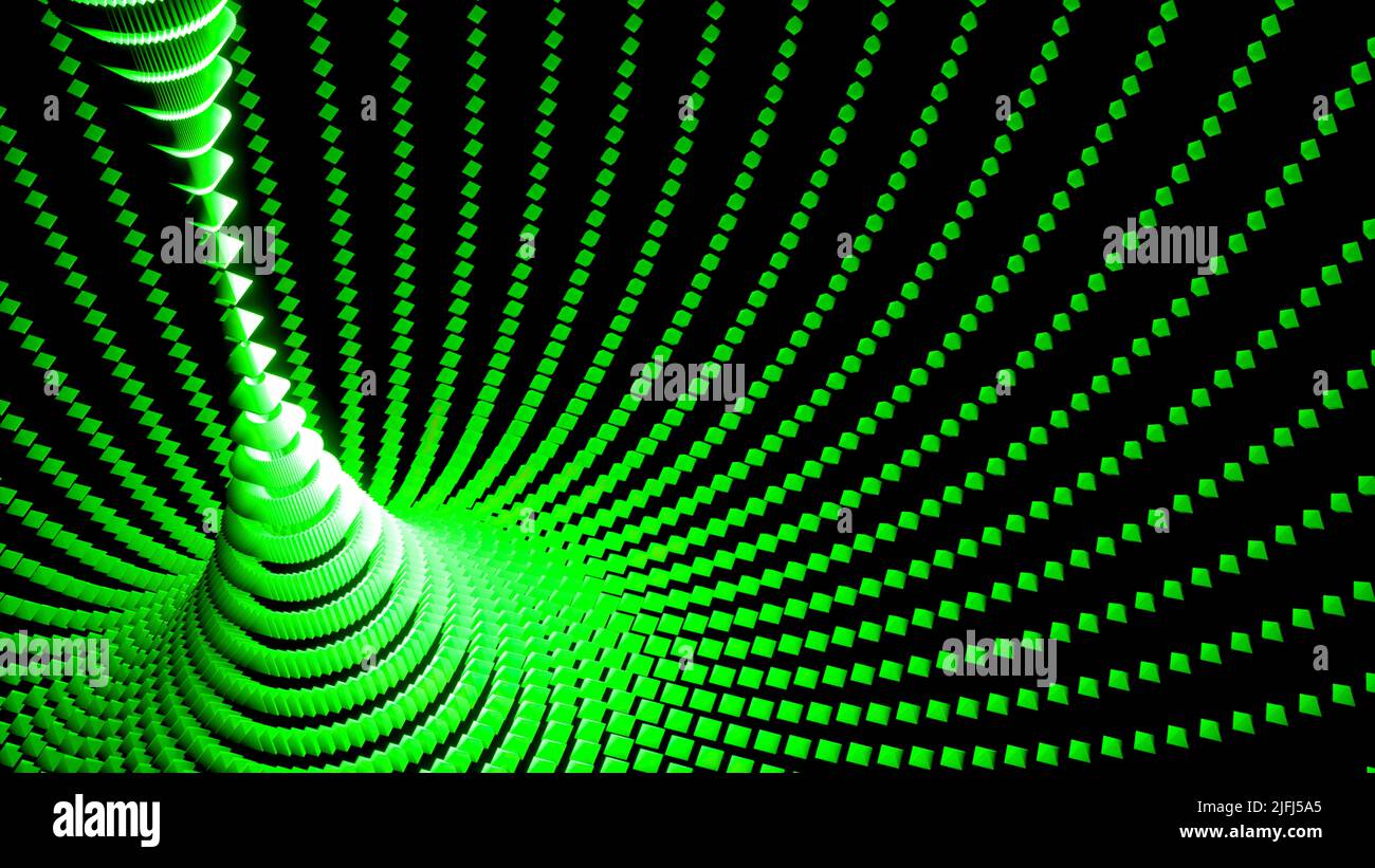 Abstract motion background of spinning spheres forming swirl, seamless ...