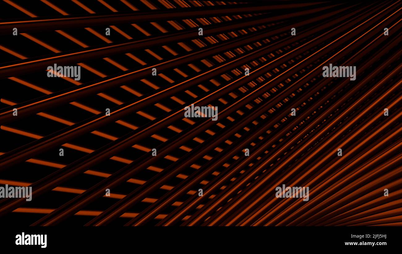 Abstract red striped background, metal grid, seamless loop. Motion ...