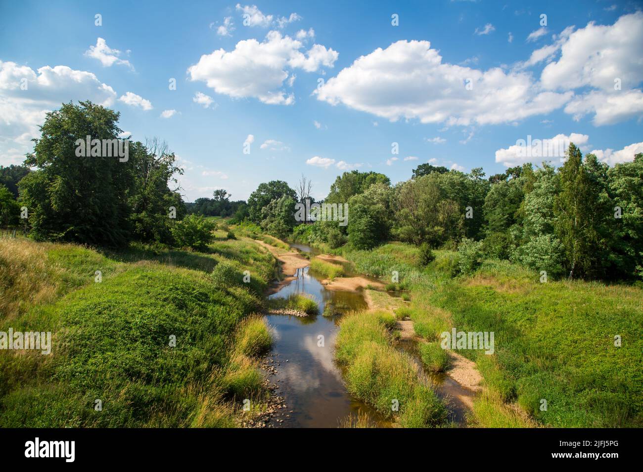 Lusatian Neisse river, Oder-Neisse Cycle Route, Lausitz, Brandenburg ...