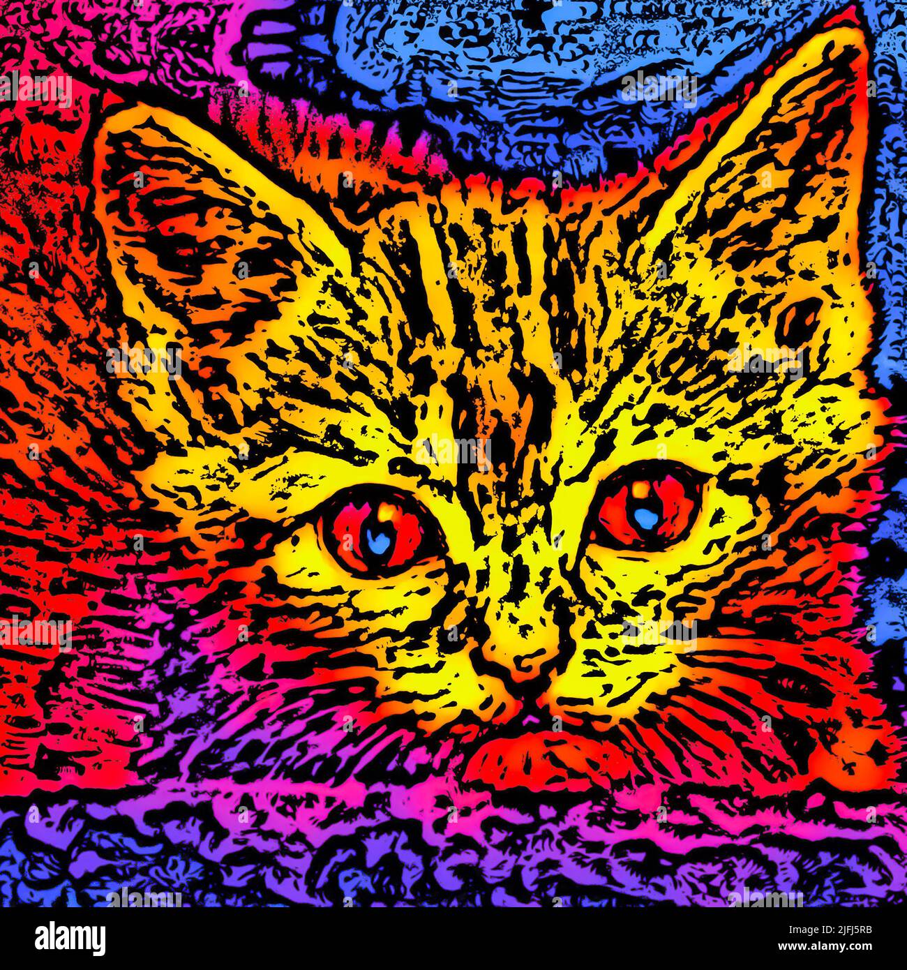 Digital art of a kitten Stock Photo - Alamy