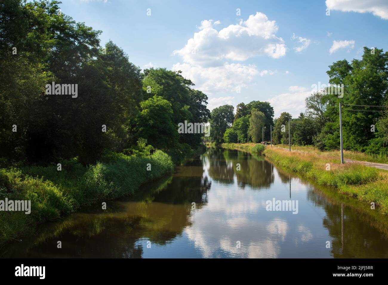 Lusatian Neisse river, Oder-Neisse Cycle Route, Lausitz, Brandenburg ...