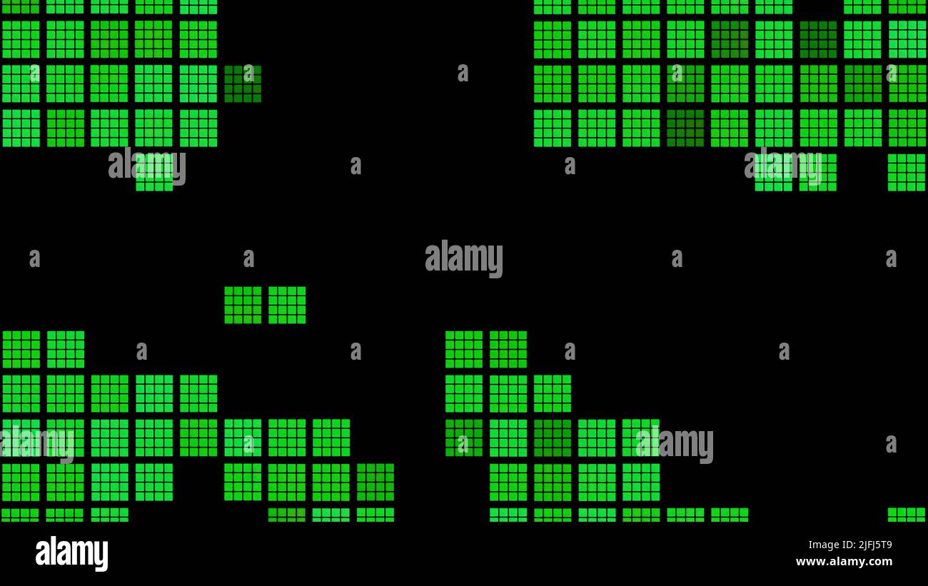 Abstract visualization of audio equalizer application screen on a black ...