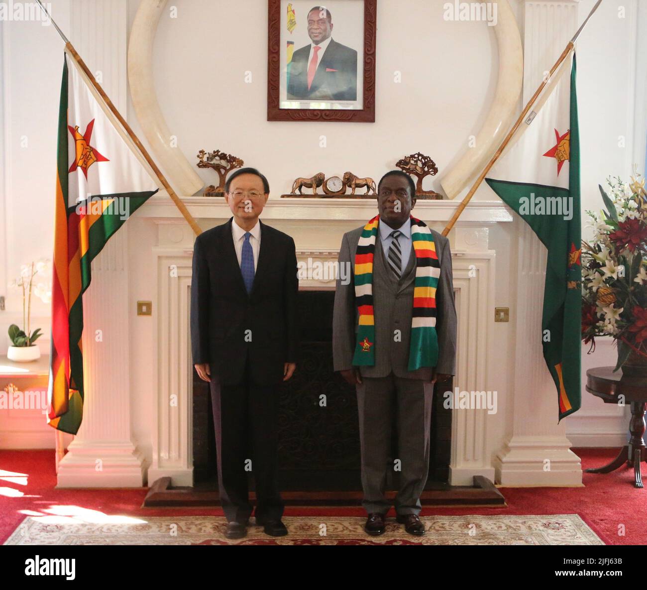 Harare, Zimbabwe. 3rd July, 2022. Zimbabwean President Emmerson ...