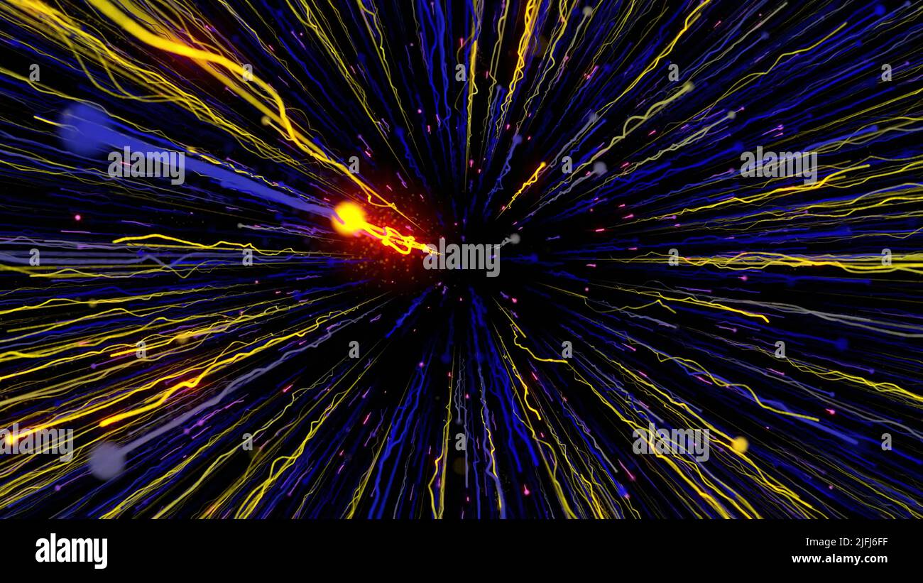 Colorful fireworks animation on a black background. Motion. Yellow and ...