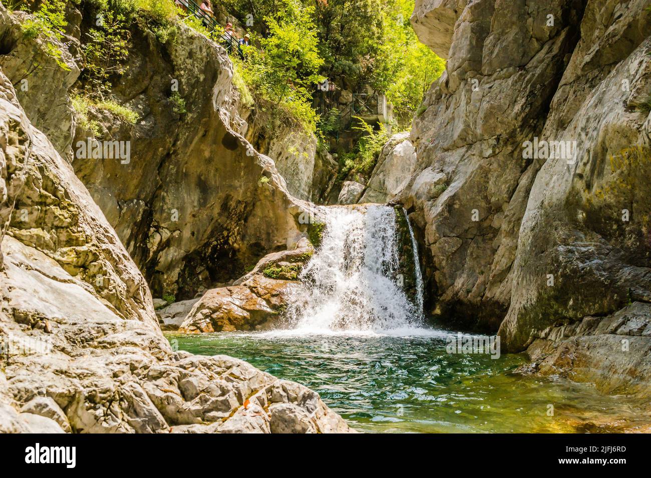 A vertical view of the beautiful river "Zeus Bath" on historic Mount ...