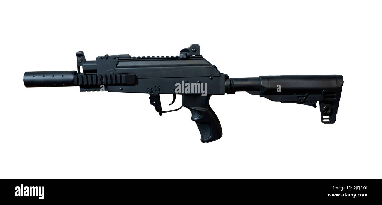 Assault rifle isolated over white background Stock Photo - Alamy