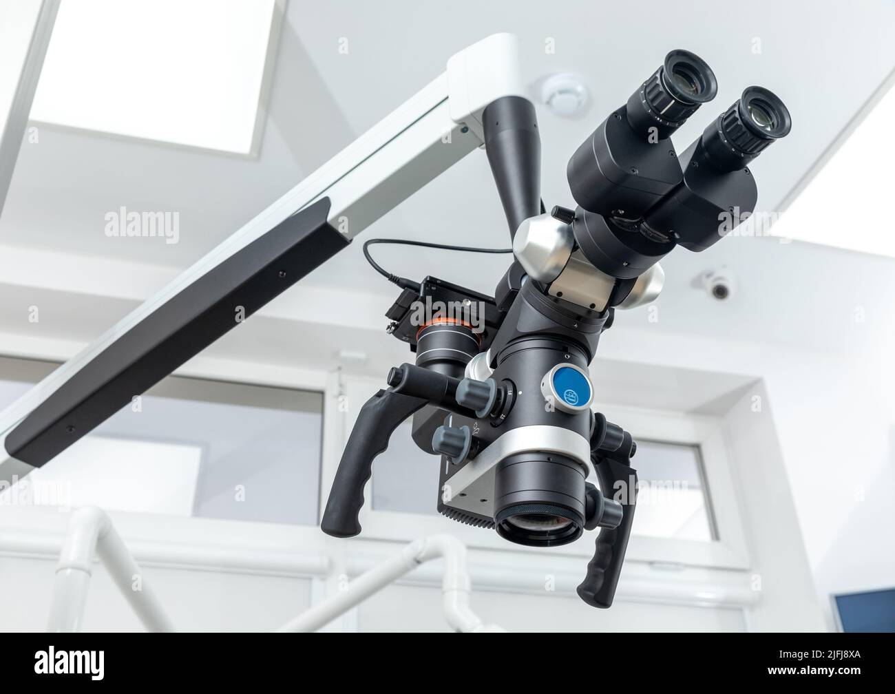 Modern dental microscope for operations in surgery room at hospital ...