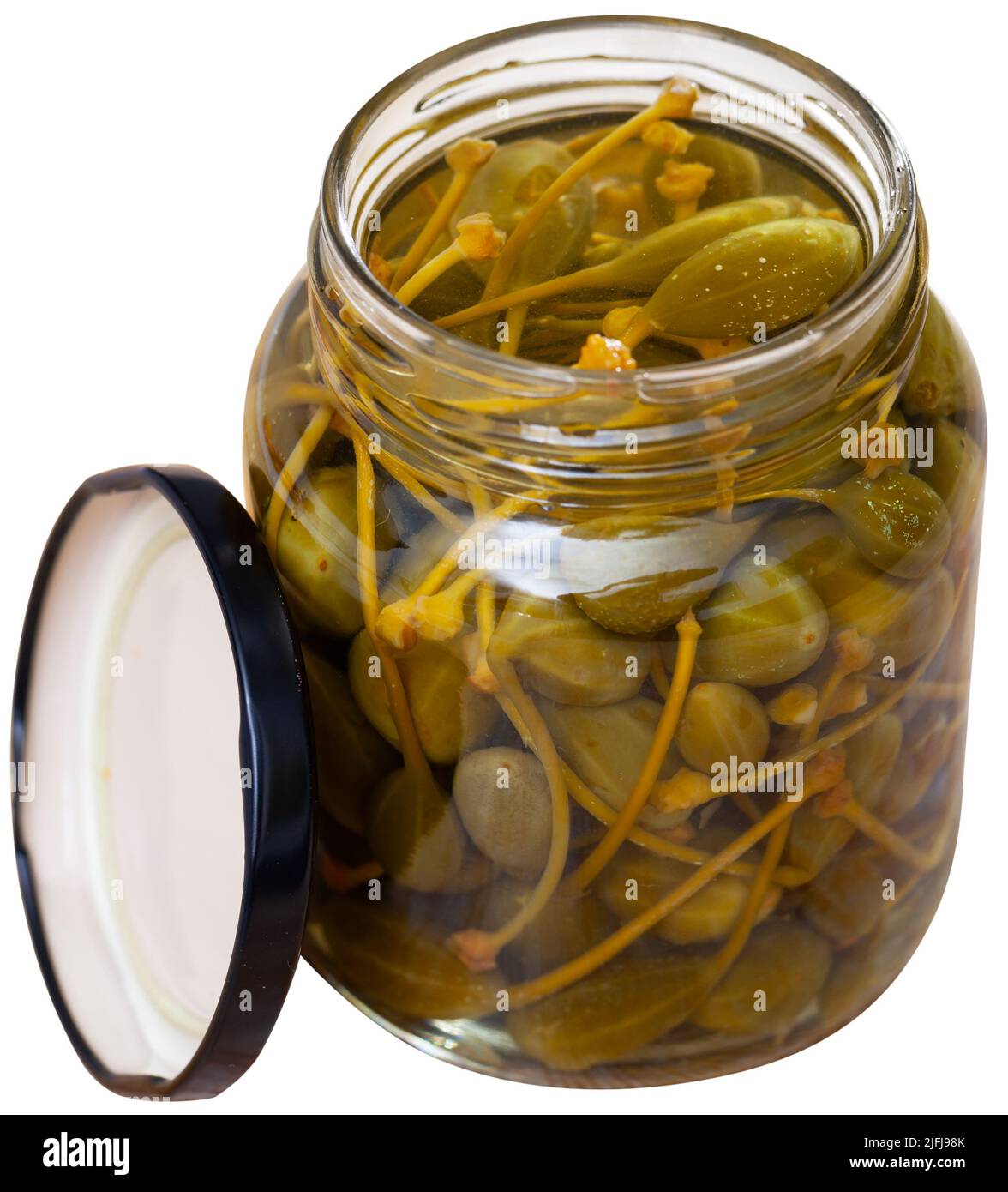 Glass jar with pickled green capers Stock Photo - Alamy