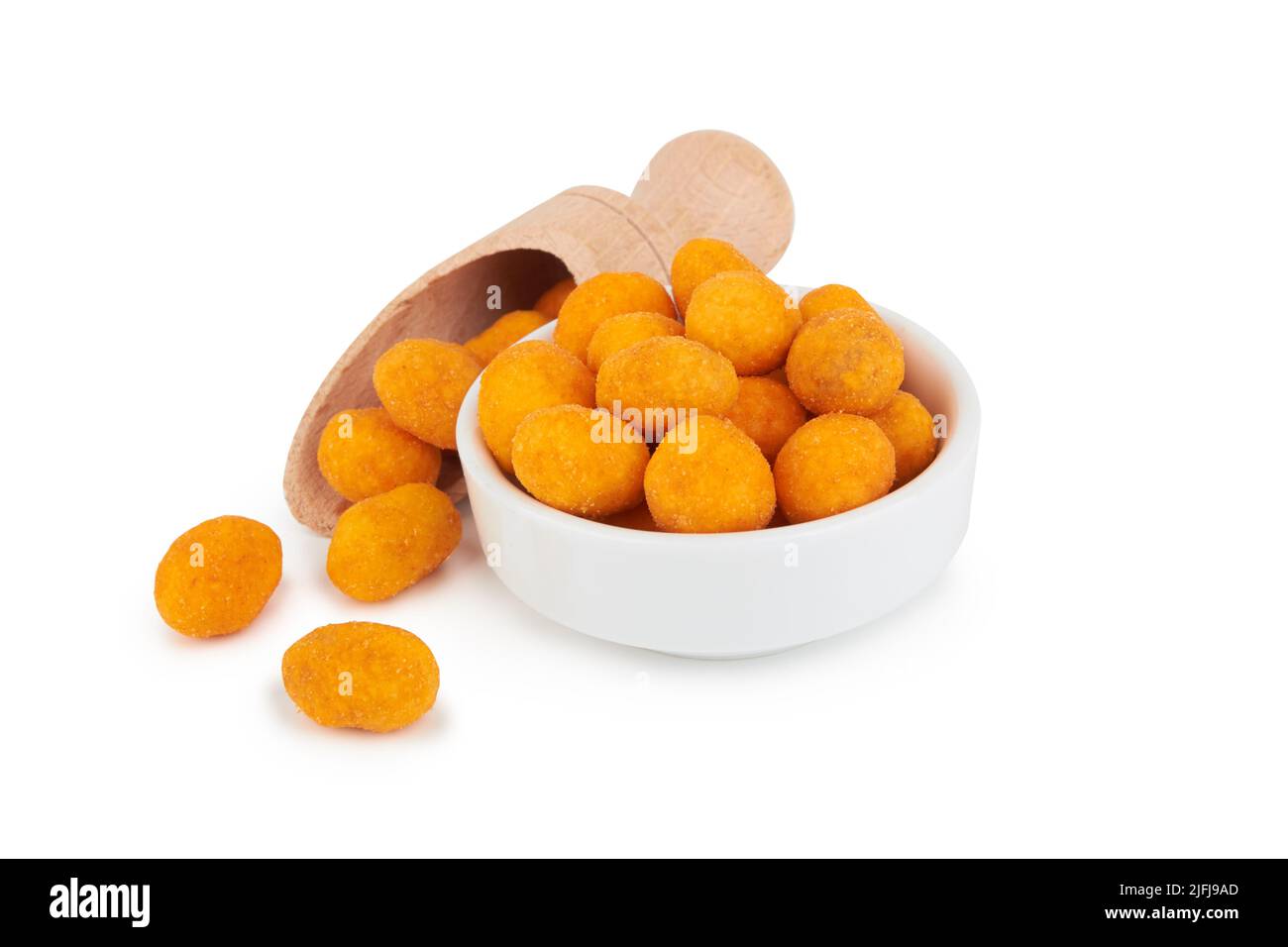 Bacon flavored peanuts isolated on white background Stock Photo - Alamy