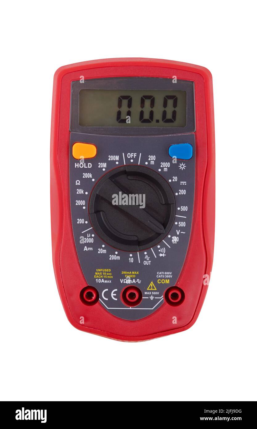 Digital multimeter isolated on a white background Stock Photo - Alamy