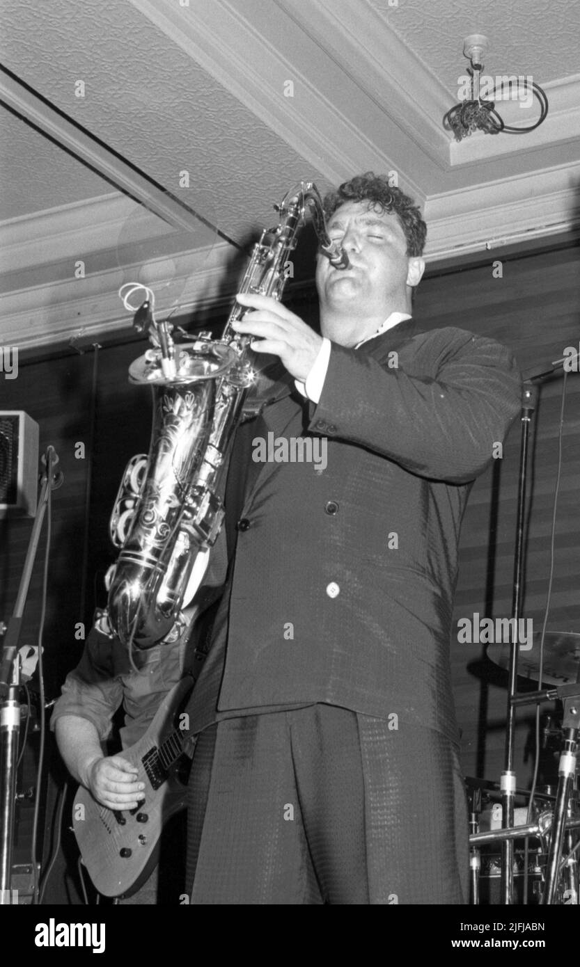 Saxophonist Raf Ravenscroft performing at the Hard Rock Cafe, London ...