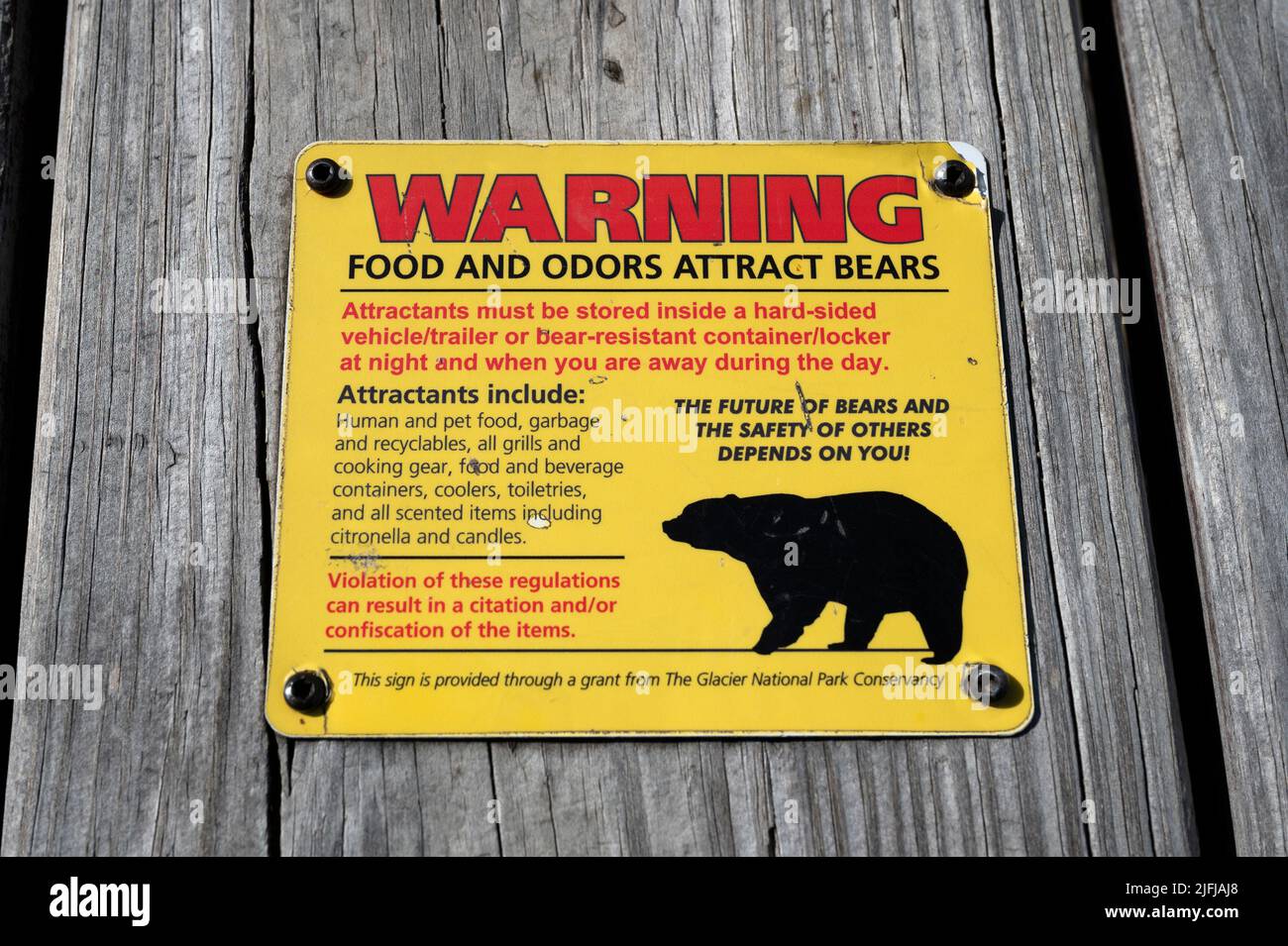 Bear warning glacier national park hi-res stock photography and images ...