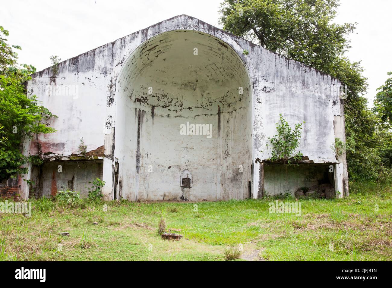 Remains of the El Carmen Church in the Armero Town destroyed by an ...