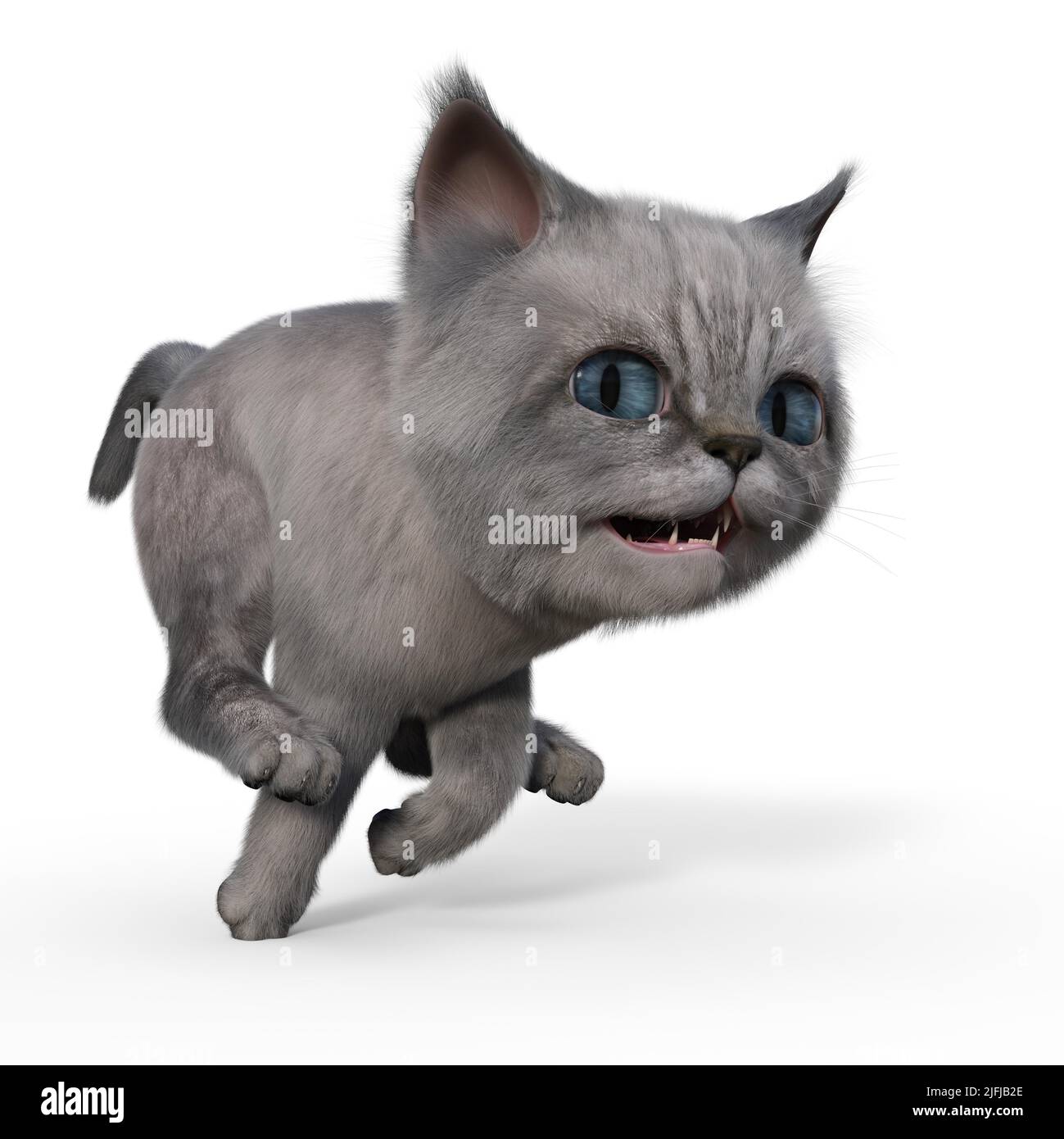 3d-illustration of an isolated cute baby cat running Stock Photo - Alamy