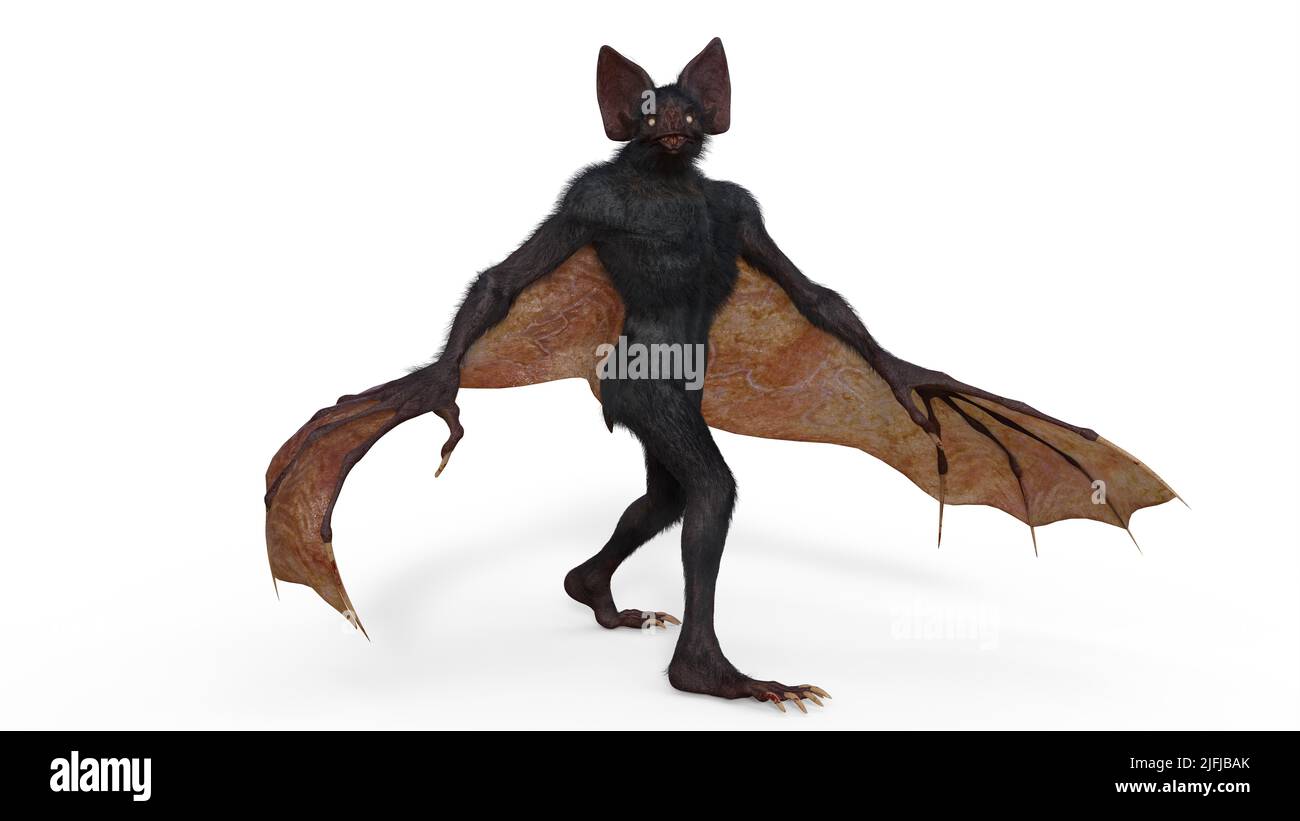 3d-illustration of an isolated creepy fantasy werebat Stock Photo - Alamy