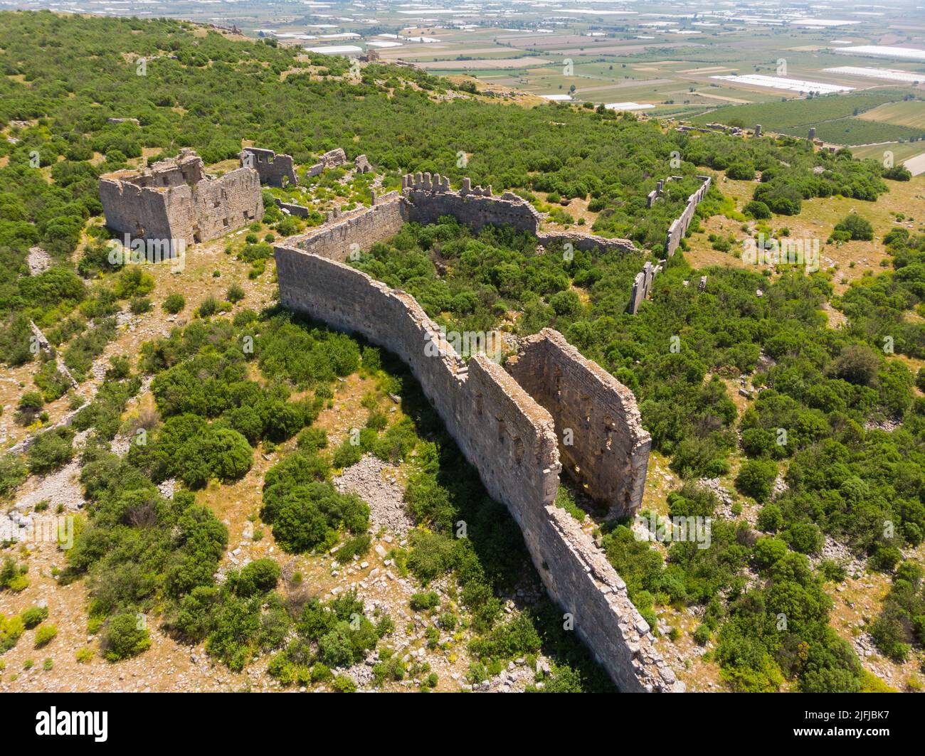 Drone photo of Sillyon remains, Turkey Stock Photo - Alamy