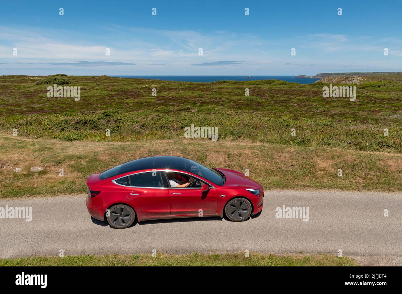 Cornwall, England, UK. 2022. Cornish coastal countryside close to Lands ...